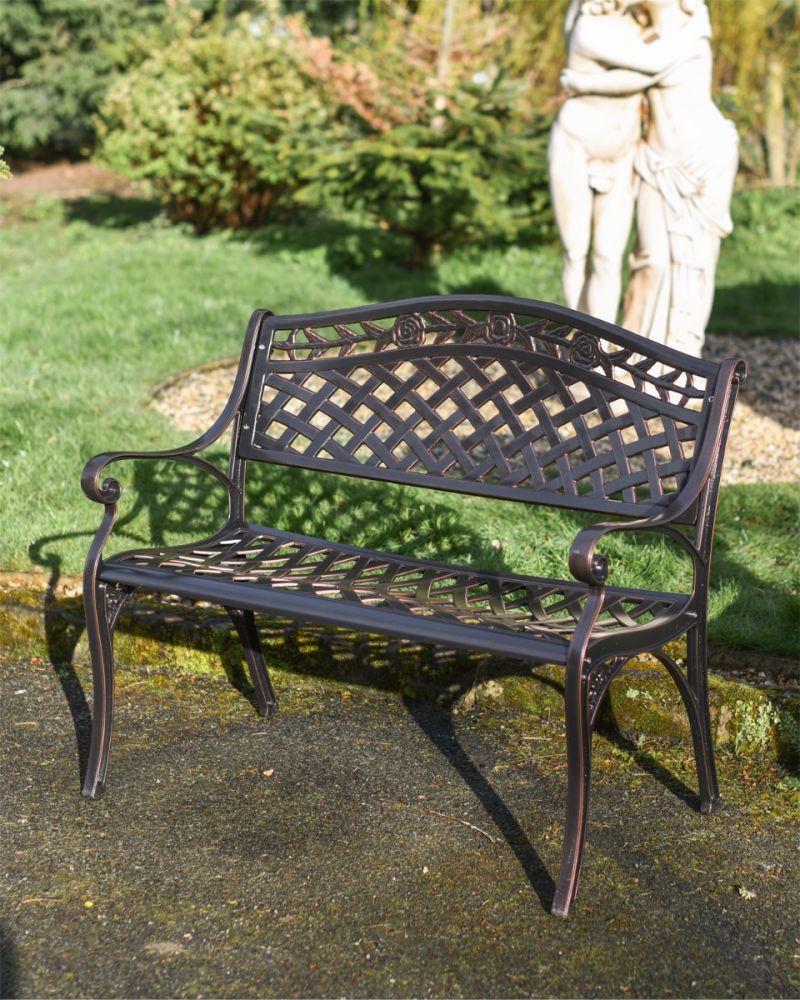 Brushed Copper "Thornton" Two Seater Garden Bench | Black Country ...