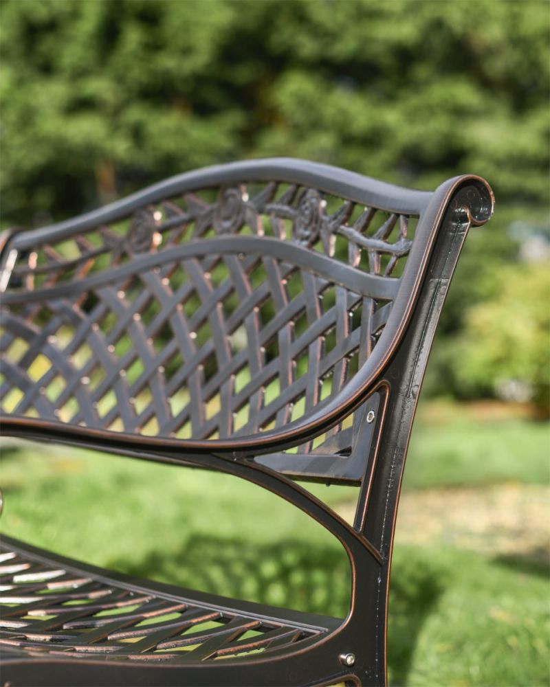 Brushed Copper "Thornton" Two Seater Garden Bench | Black Country ...