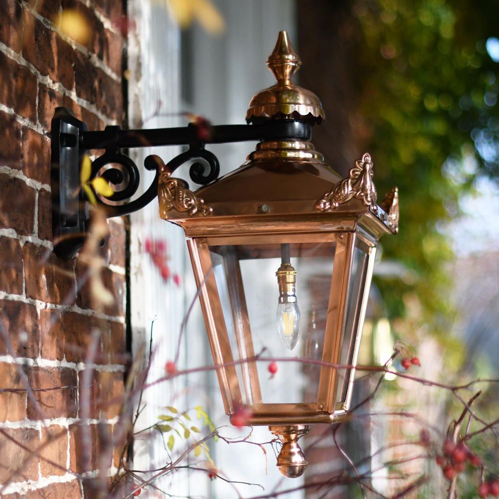 Standard Copper Hanging Wall Lantern 61 x 46cm | Black Country Metalworks