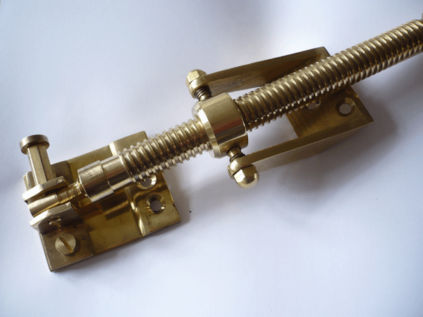 Polished Brass Telescopic Screw Jack With Large Brackets -12" | Black ...