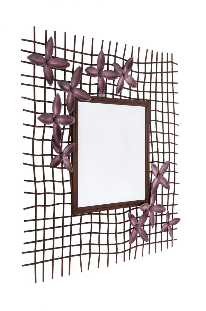 “Marberry Meadows” Rustic Iron Wall Mirror | Black Country Metalworks