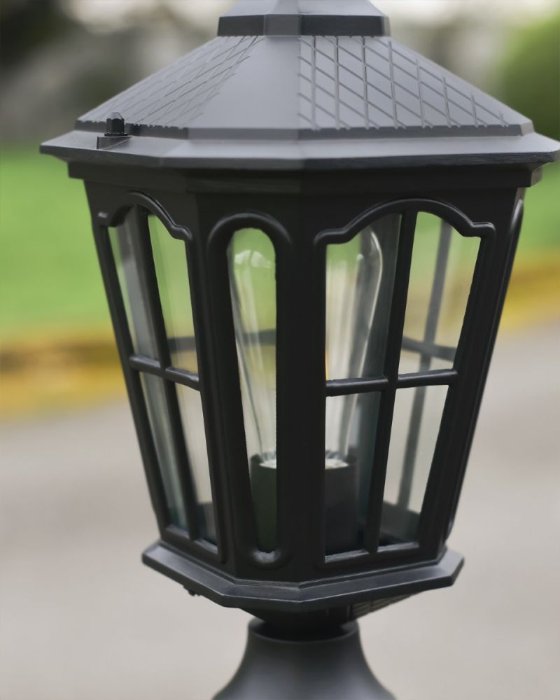 Traditional Black Pillar Light - 44cm | Black Country Metalworks