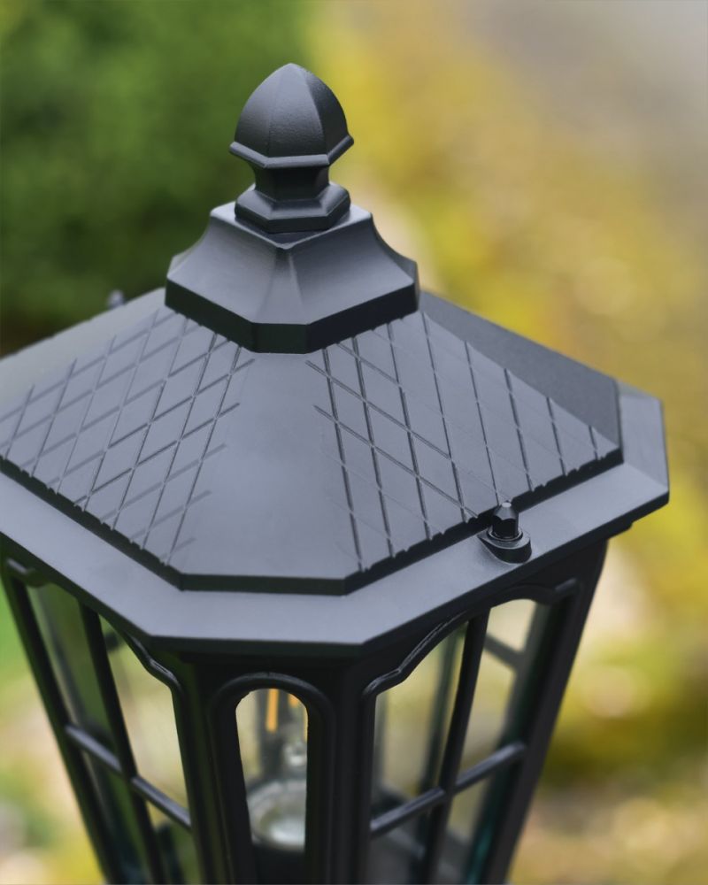 Traditional Black Pillar Light - 44cm | Black Country Metalworks