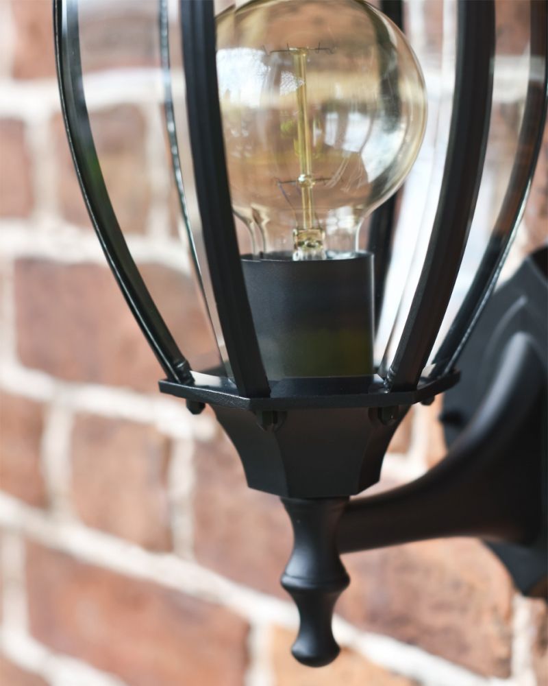 Traditional "Chelsea Row" Bottom Fix Outdoor Wall Lantern | Black ...