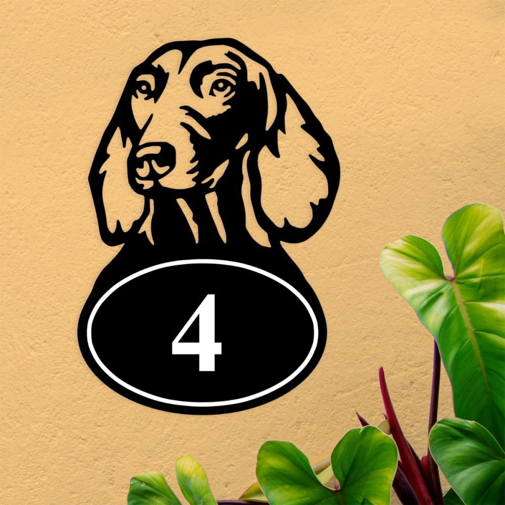 Dachshund Iron House Number Sign | Black Country Metalworks