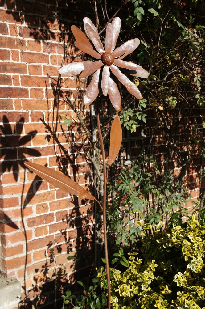 Metal Flower Garden Sculptures | Poppies, Roses, Gerberas | Black ...