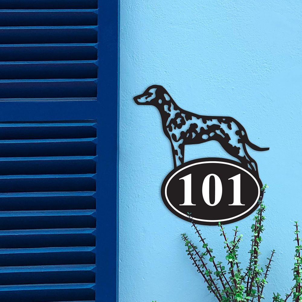 Dalmatian Iron House Number Sign | Black Country Metalworks
