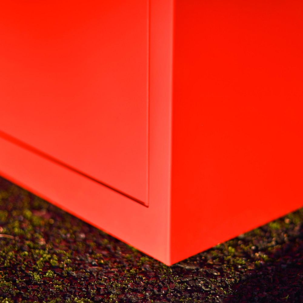 Deluxe Red "Bexley" Free Standing Parcel Box | Black Country Metalworks