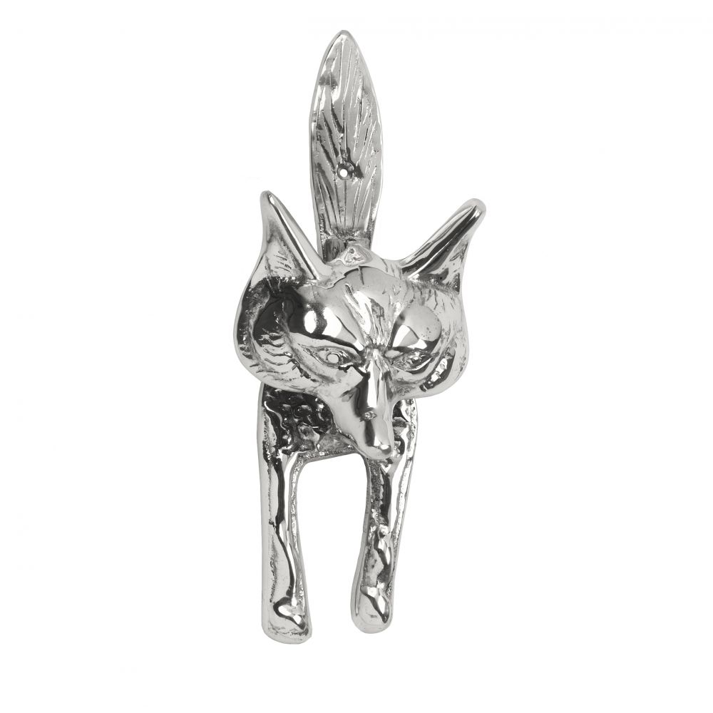 Mr Todd Fox Head Door Knocker in Chrome | Black Country Metalworks