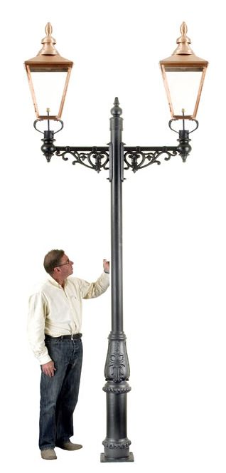 Rochester Double Lamp Post - 3.6m | Black Country Metalworks