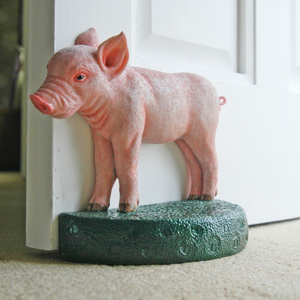 Door Stop Piglet Hand Painted | Black Country Metalworks