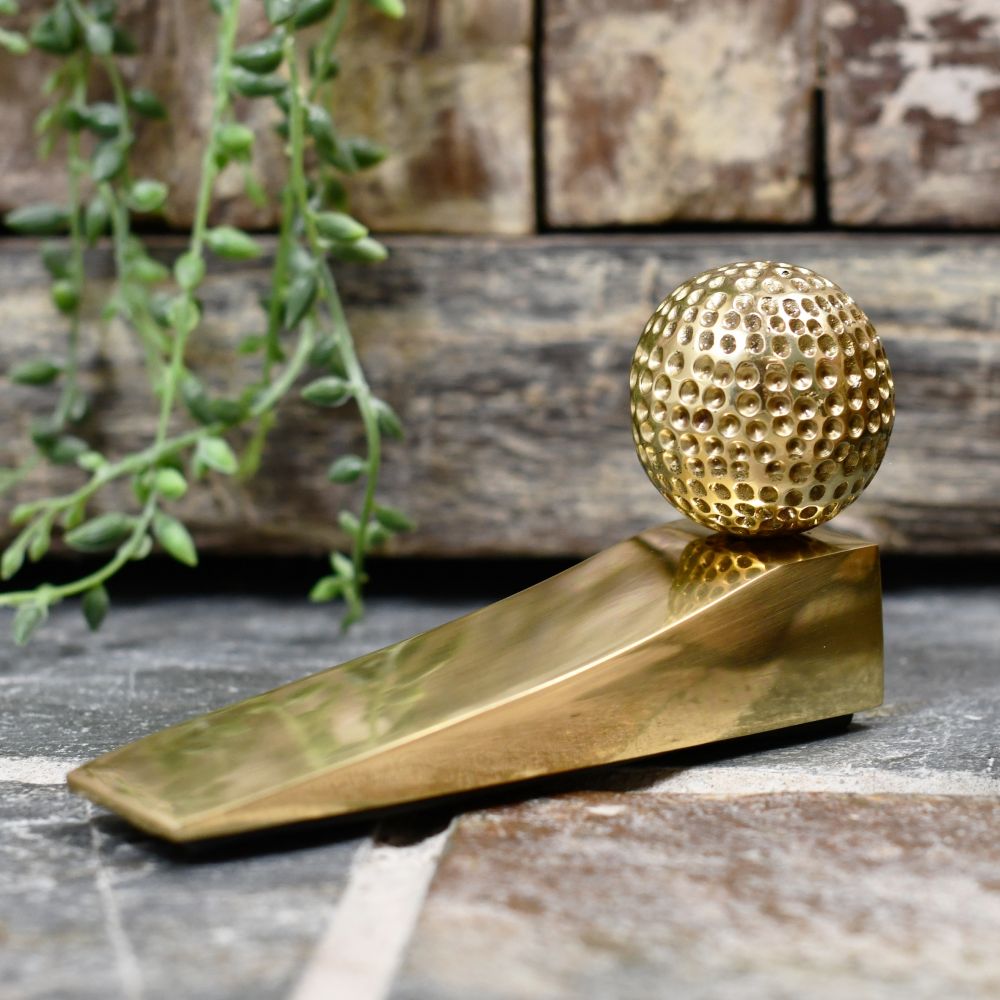 Brass Golf Ball Design Door Wedge | Black Country Metalworks