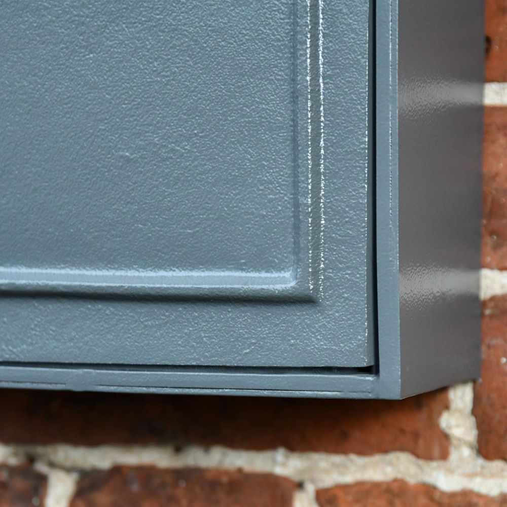 Wall Mounted Post Box with Bright Chrome Lettering - Grey Finish ...