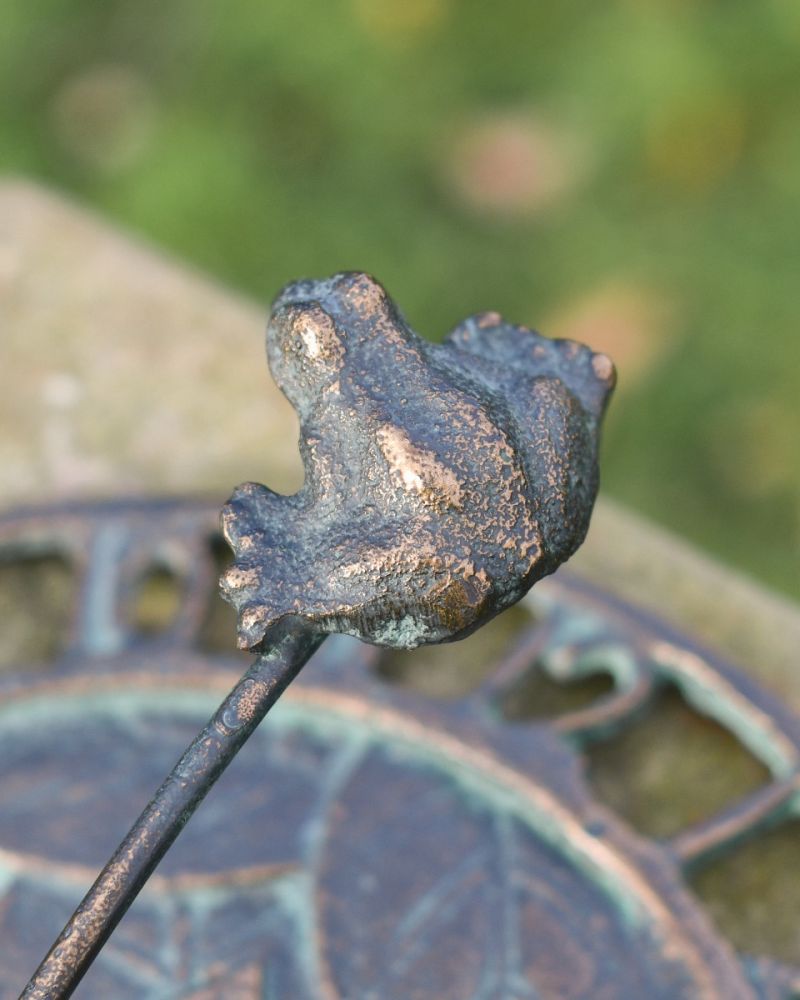 Aged Iron "Seasons Leaping" Frog Sundial - 25cm | Black Country Metalworks
