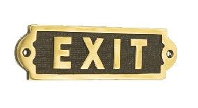 Solid brass - Exit Sign | Black Country Metalworks