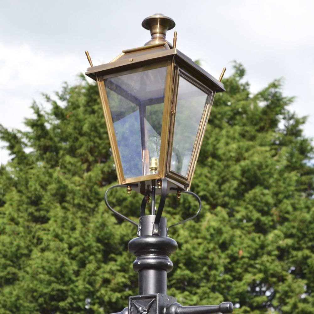 Antique Brass Dorchester Lamp Post & Lantern Set 3.7m | Black Country ...