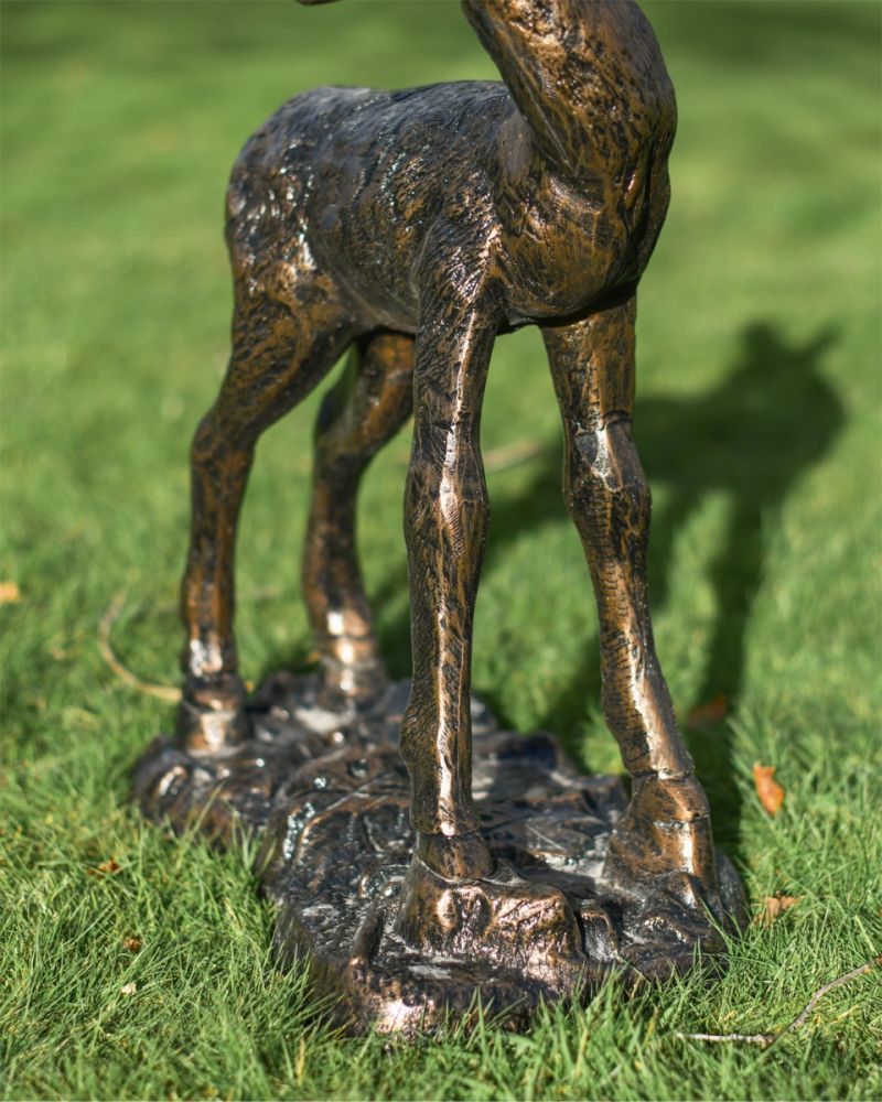 "Hazel" Fawn On Base Garden Sculpture | Black Country Metalworks