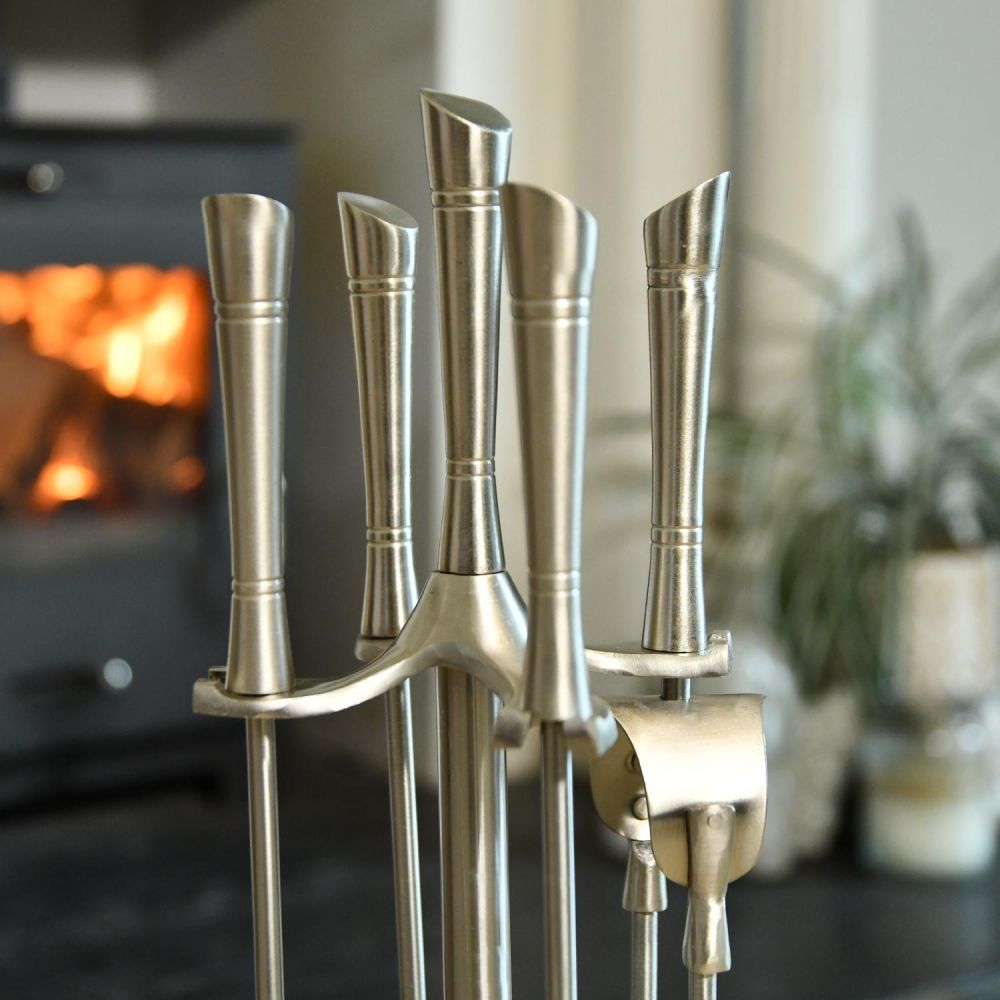 Contemporary Pewter Finish Companion Set 61cm | Black Country Metalworks