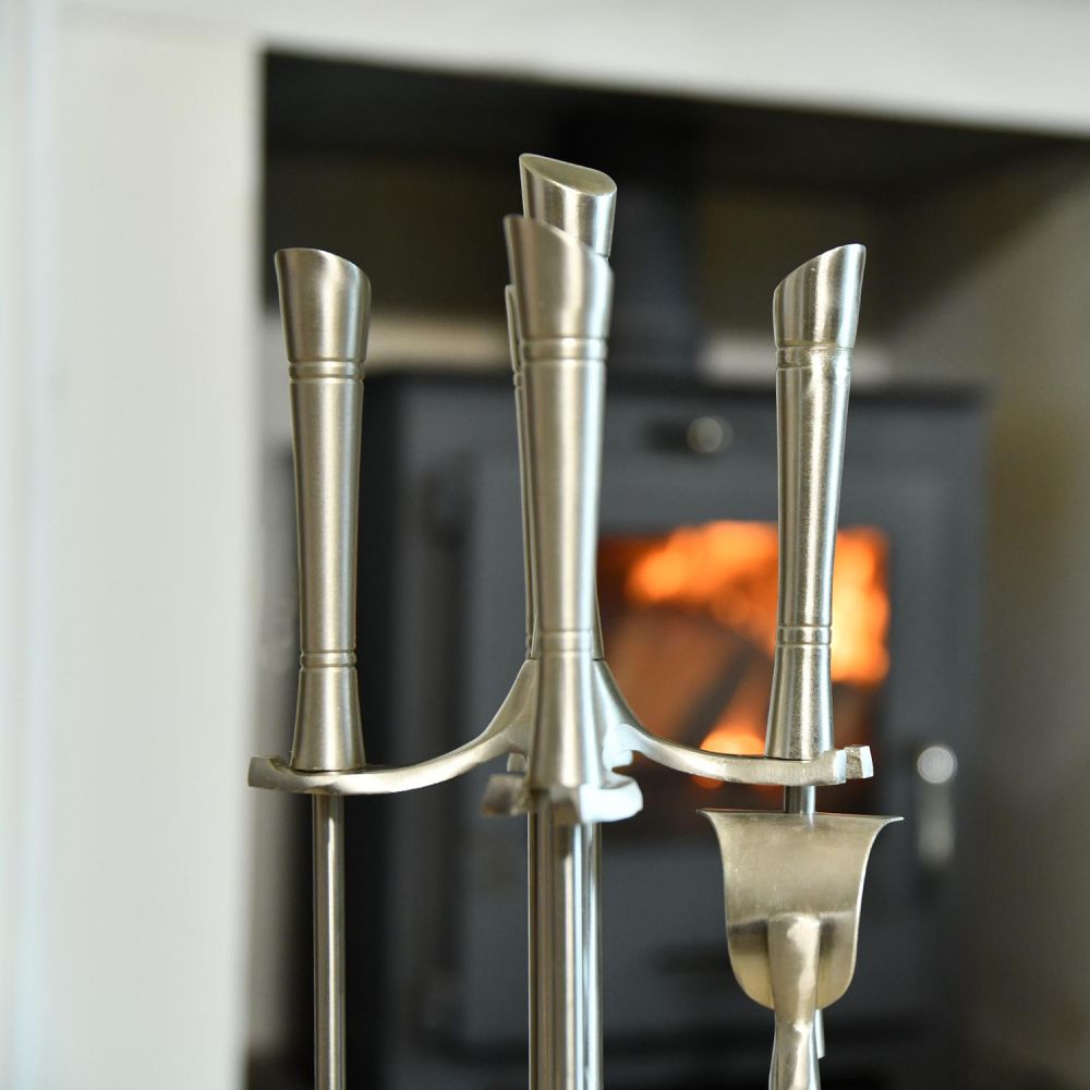 Contemporary Pewter Finish Companion Set 61cm | Black Country Metalworks