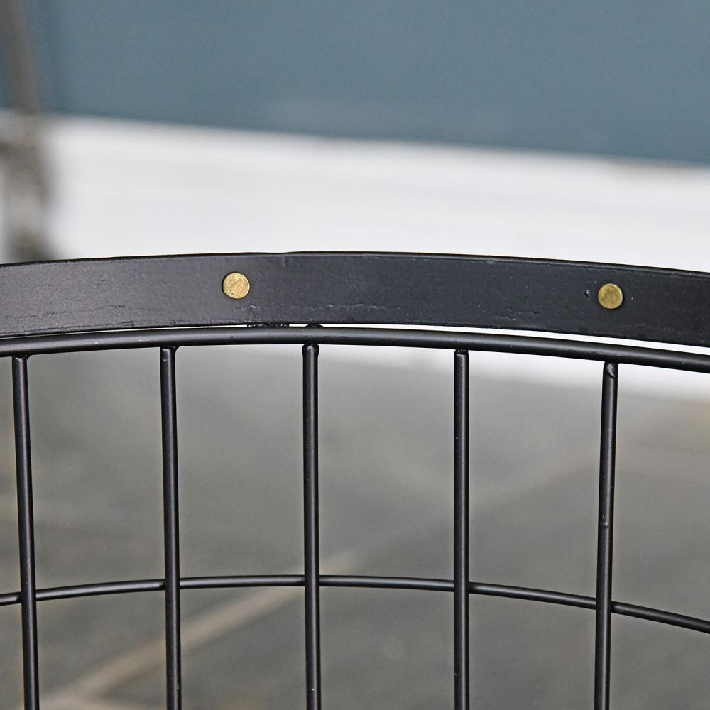 Black Wirework Fireside Log Bucket - 40cm | Black Country Metalworks