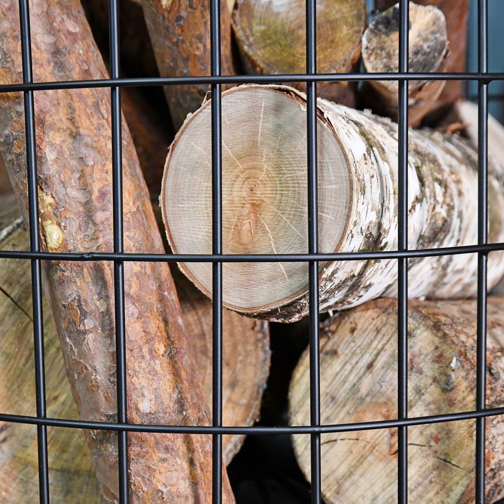 Black Wirework Fireside Log Bucket - 40cm | Black Country Metalworks