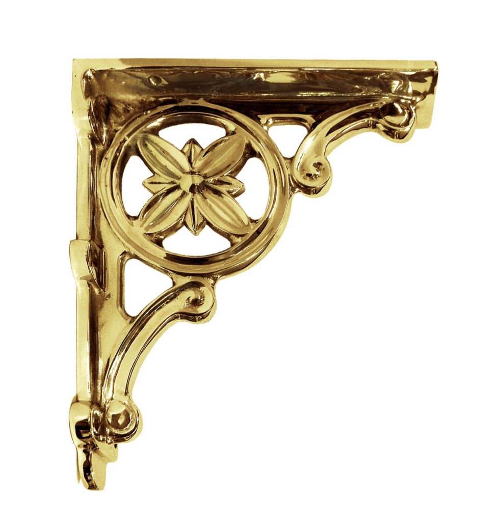 "Delphi" Polished Brass Brackets 31 x 28cm | Black Country Metalworks