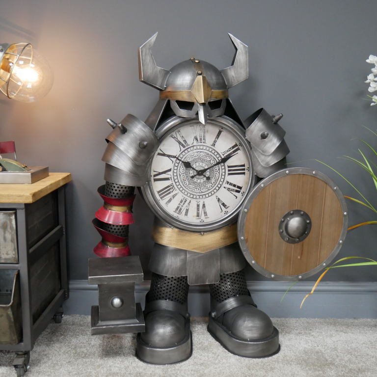 Freestanding Warrior Clock | Black Country Metalworks