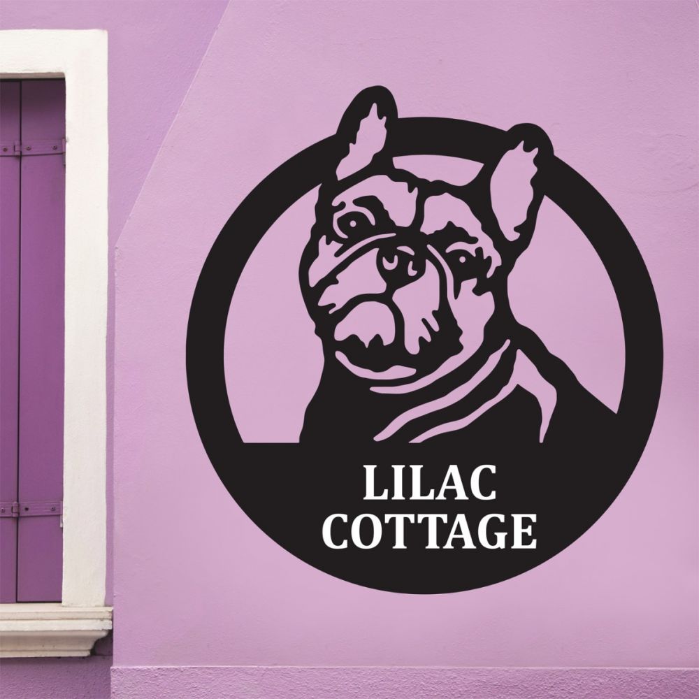 Steel French Bulldog House Name Sign | Black Country Metalworks