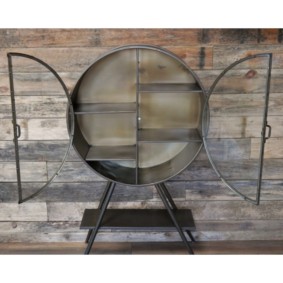 Circular Industrial Freestanding Cabinet | Black Country Metalworks