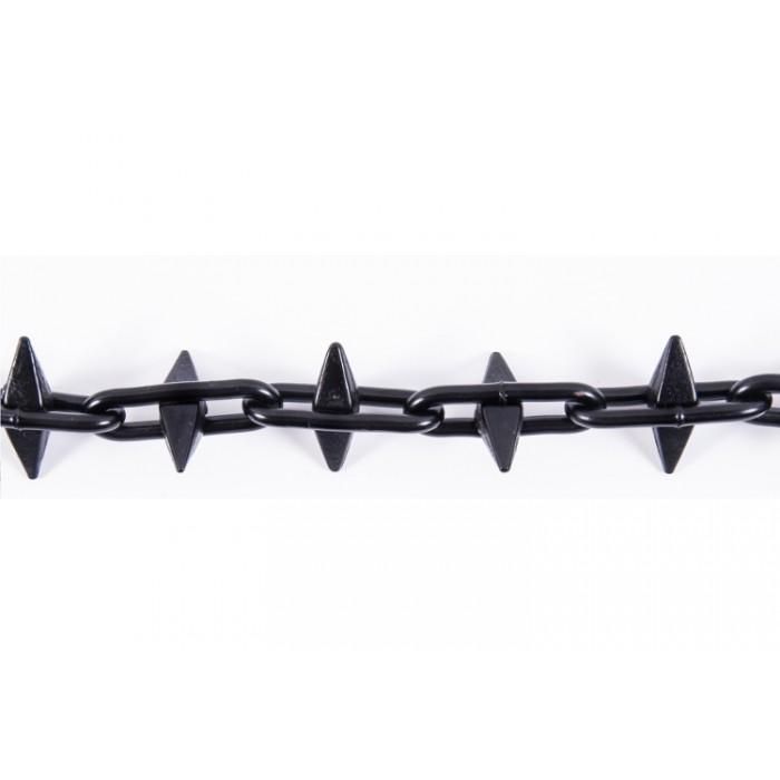 Black Steel Spiked Chains (Sold Per Metre) - Every Link Spikes | Black ...