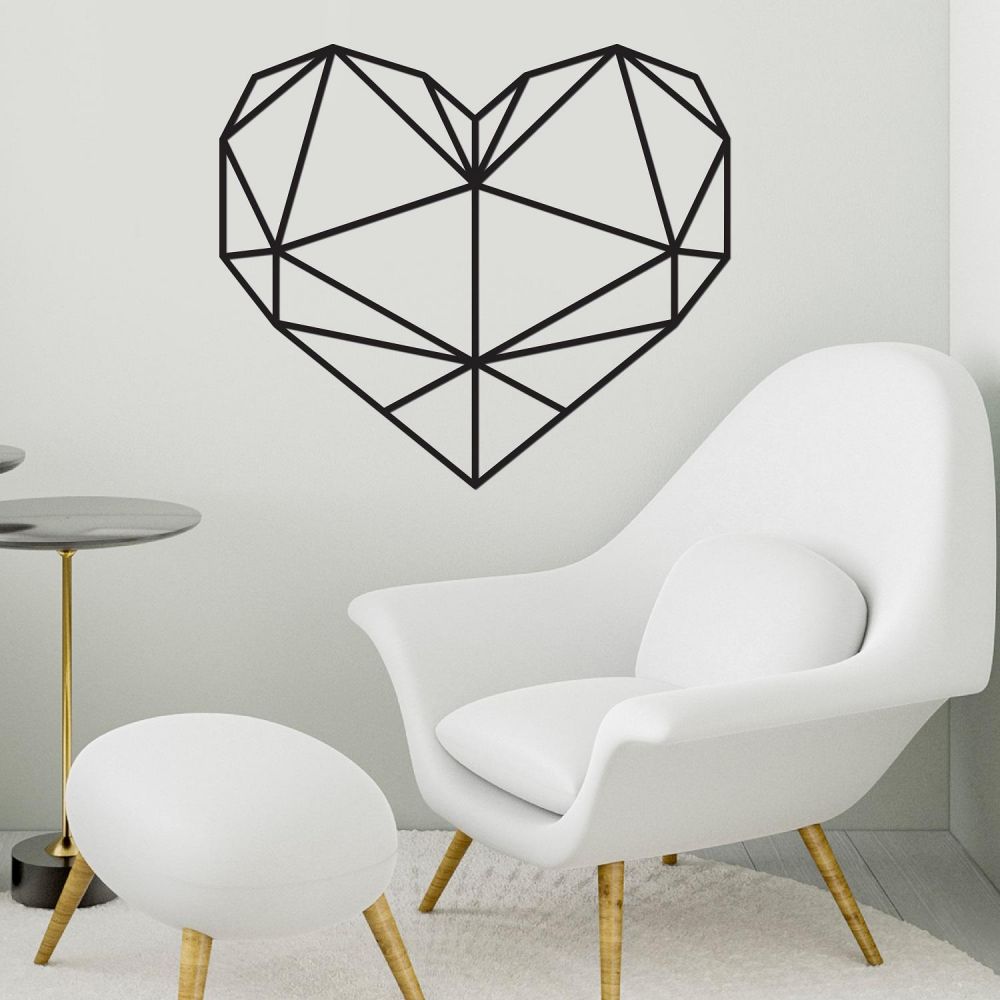 Geometric Love Heart Steel Wall Art | Black Country Metalworks
