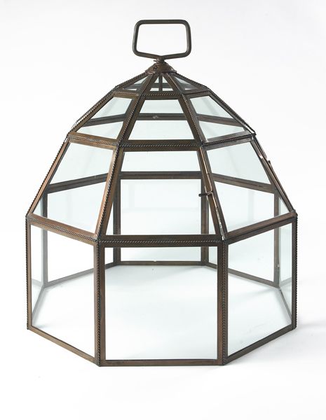 Wide Octagonal Copper and Glass Opening Door Cloche | Black Country ...