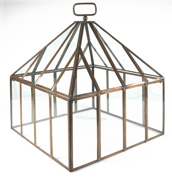 Square Copper and Glass Mini Greenhouse Cloche | Black Country Metalworks