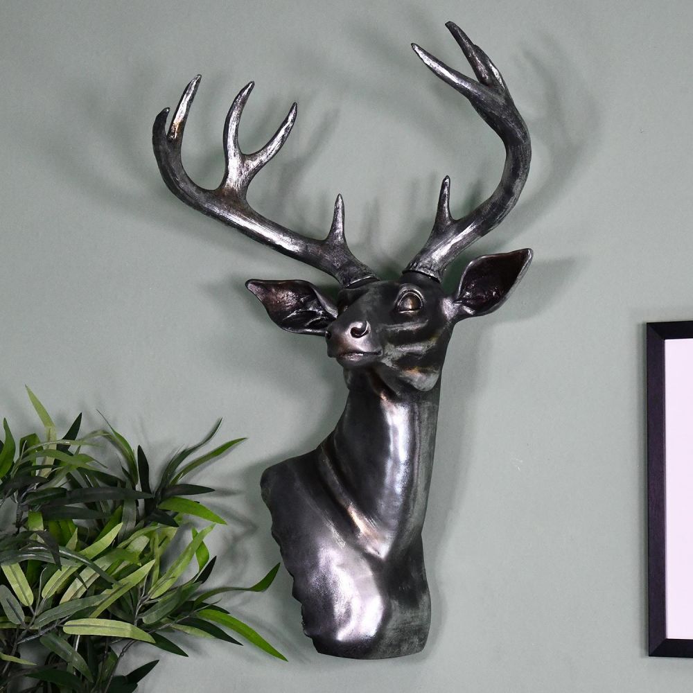 "Glenbrook" Silver Stag Bust | Black Country Metalworks