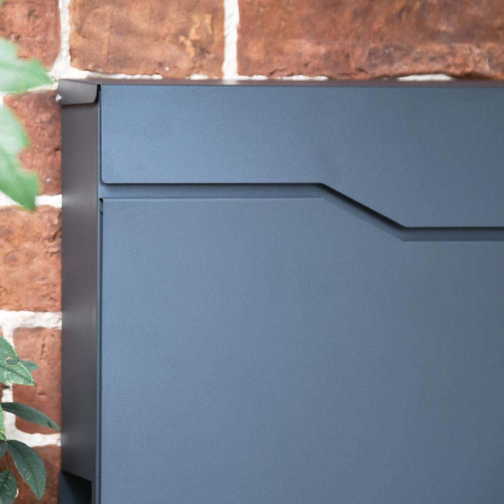 Granite Grey "Staggered" Wall Mounted Post Box & Newspaper Holder ...