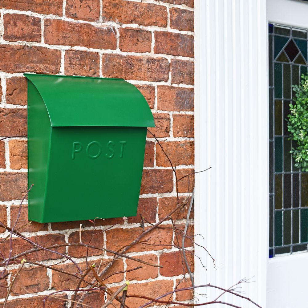 Green Contemporary Post Box With Lock | Black Country Metalworks