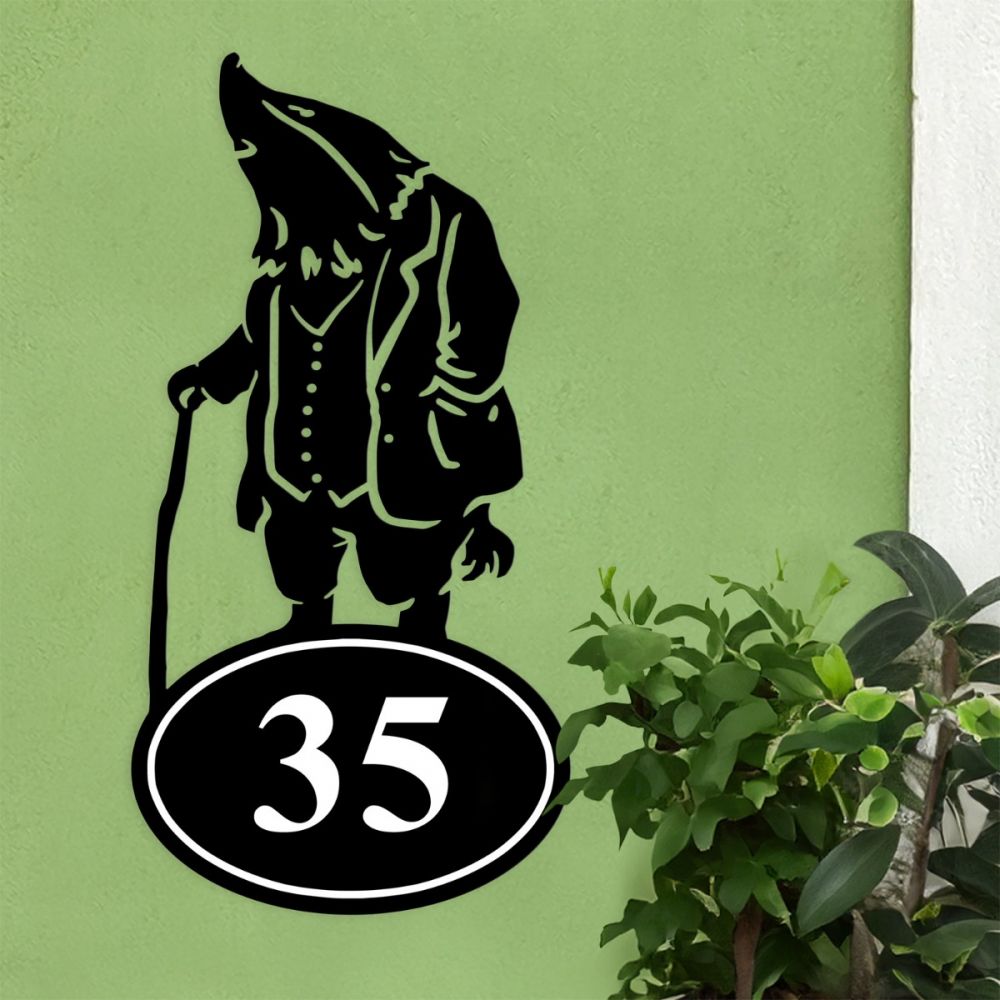 Mr Badger Iron House Number Sign | Black Country Metalworks