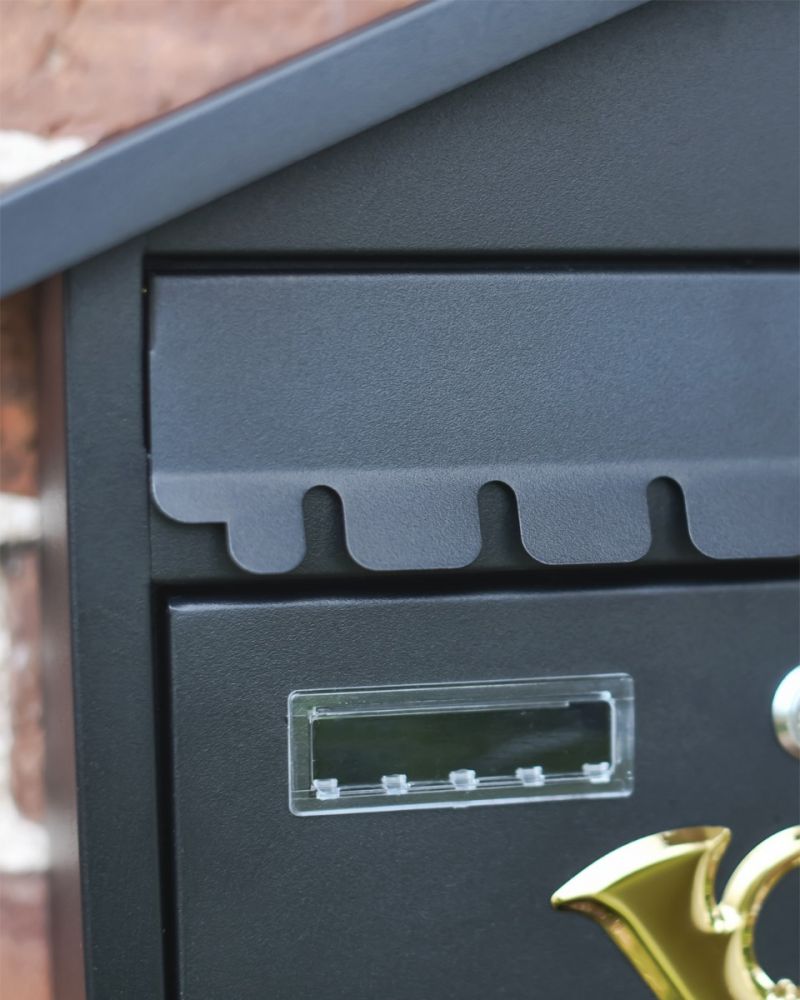Black and Polished Brass "Horn" Wall Mounted Post Box | Black Country ...