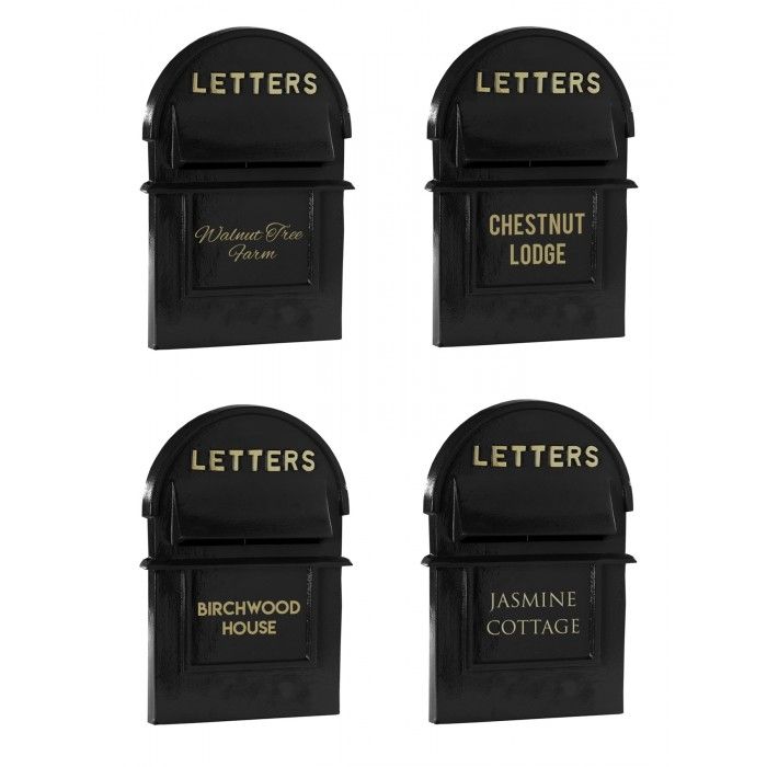 Black & Gold Grosvenor Telescopic Post Box - Complete Set | Black ...