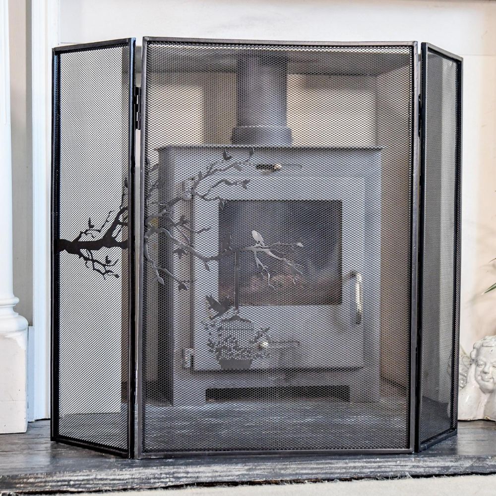 '"The Birdcage" Three Fold Fire Guard | Black Country Metalworks