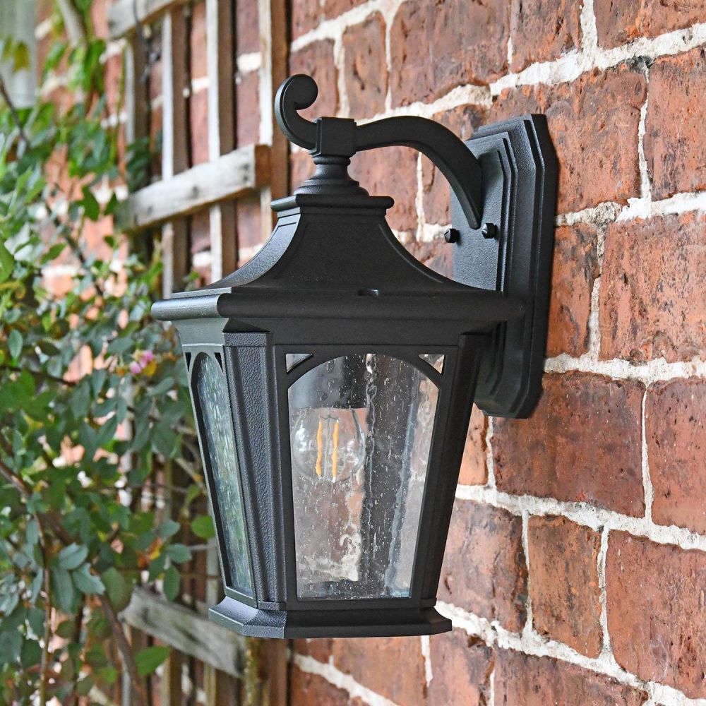 "Hamstead" Small Black Wall Lantern | Black Country Metalworks