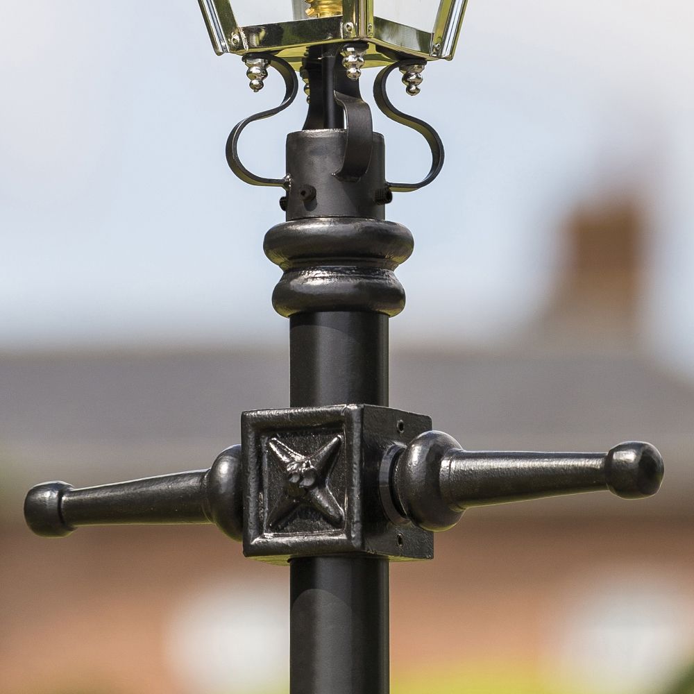 Harrogate Bright Chrome Lamp Post 2.25m | Black Country Metalworks