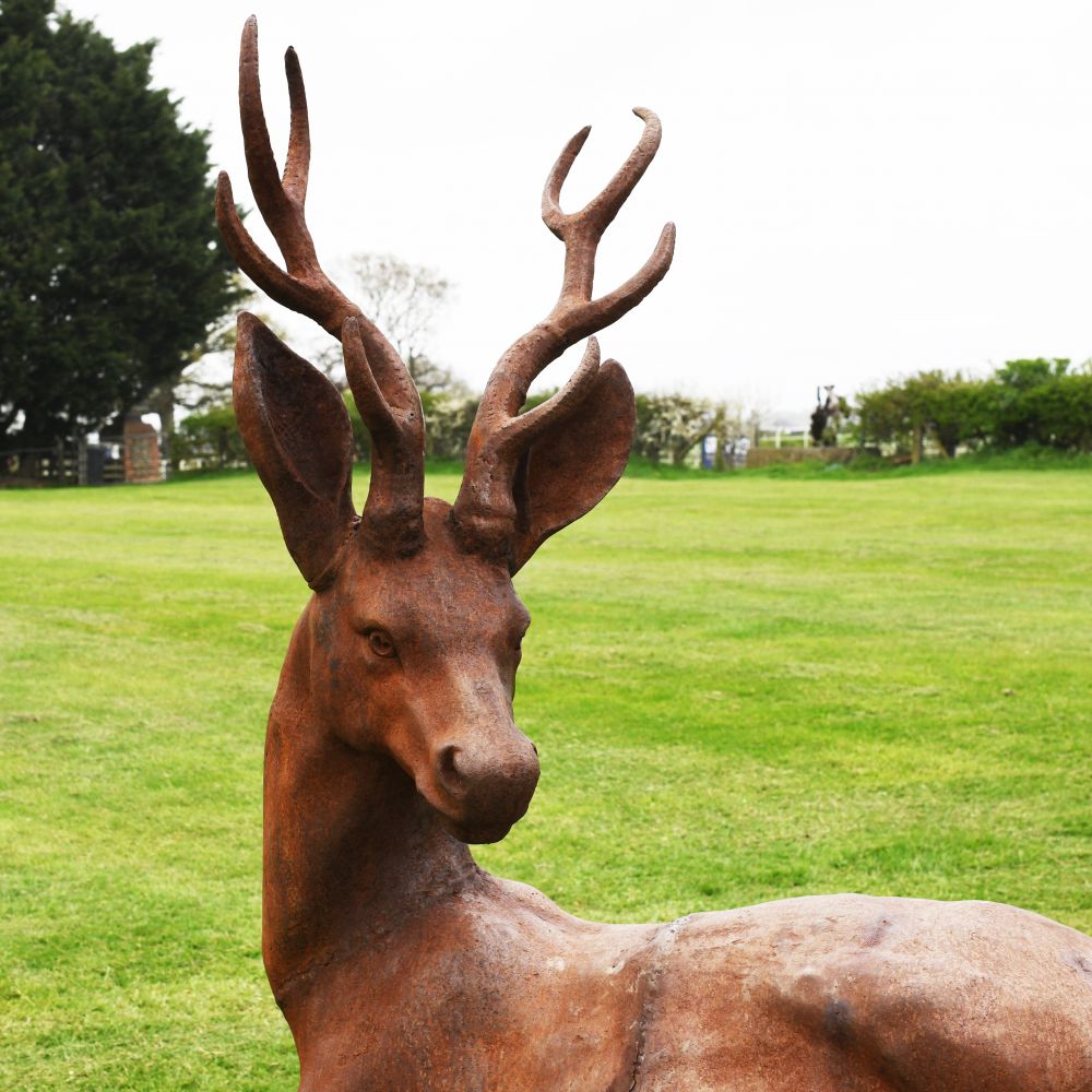 'Heighmoore' Rustic Iron Stag Statue | Black Country Metalworks