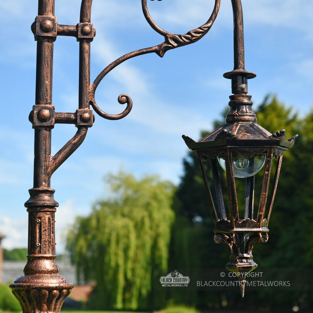 "Lady Claudette" Deluxe Antique Copper Ornate Cast Iron Swan Neck Lamp ...