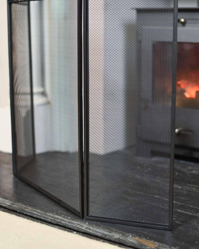 High Contemporary Three Fold Fire Guard | Black Country Metalworks
