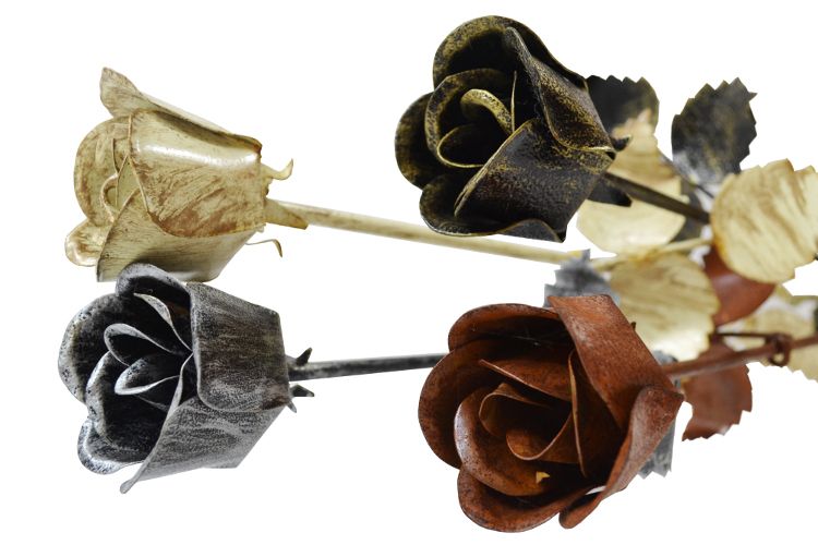 Metal Flower Garden Sculptures | Poppies, Roses, Gerberas | Black ...
