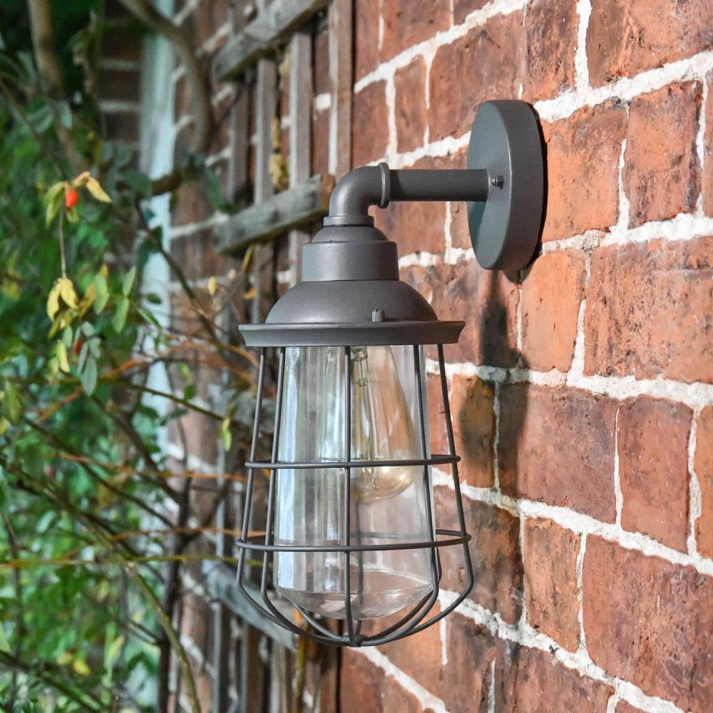 Industrial Caged Wall Mounted Light | Black Country Metalworks