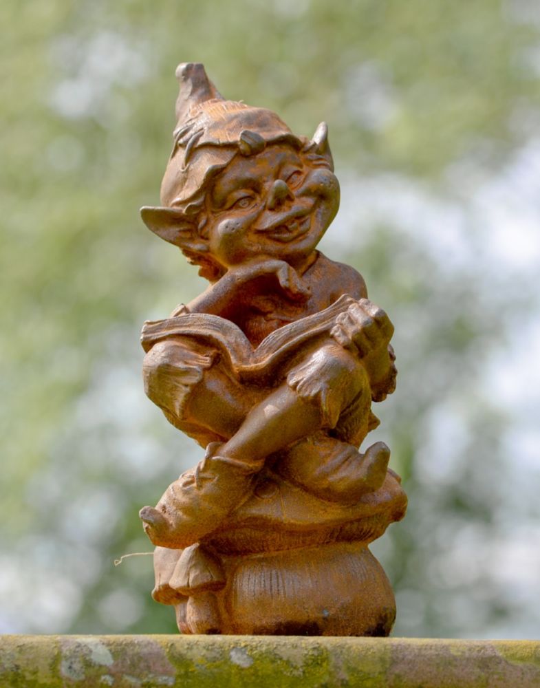 Rustic Cast Iron "Cheeky Elf" Garden Sculpture | Black Country Metalworks