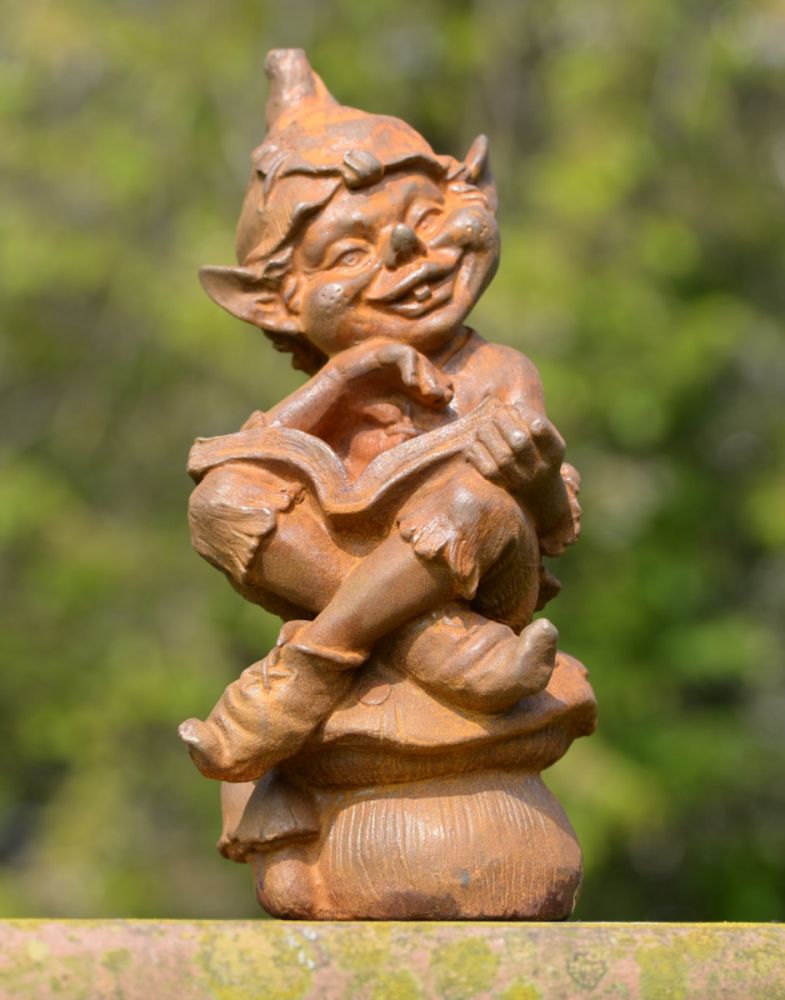 Rustic Cast Iron "Cheeky Elf" Garden Sculpture | Black Country Metalworks