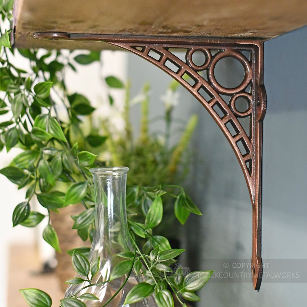 Antique Copper Finish "Iron Bridge" Shelf Bracket 20cm x 22cm | Black ...